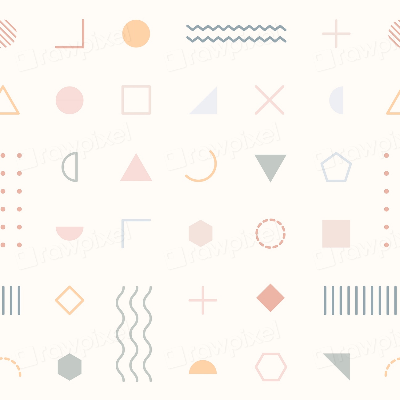 Cream Memphis pattern wallpaper vector | Premium Vector - rawpixel