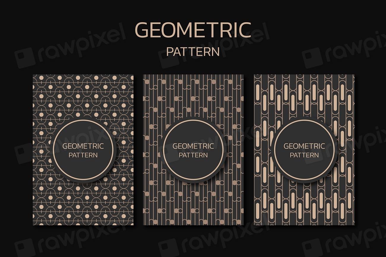 Seamless geometric pattern vector set | Premium Vector - rawpixel