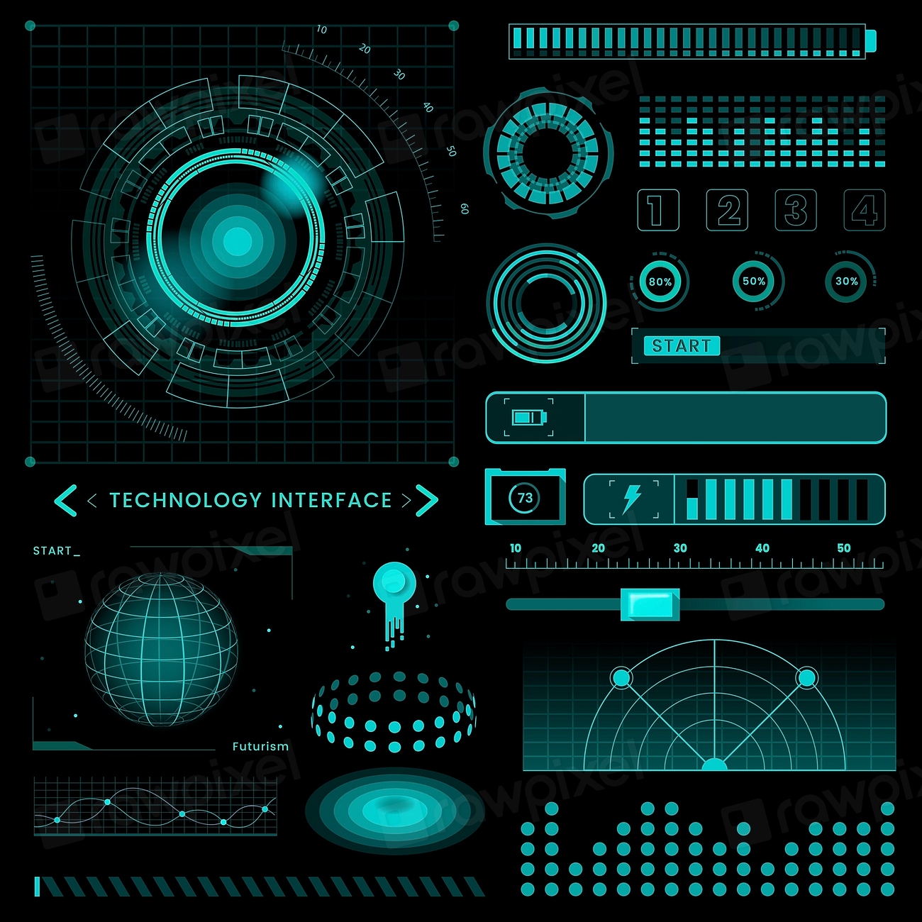 Technology interface template design elements | Premium Vector - rawpixel