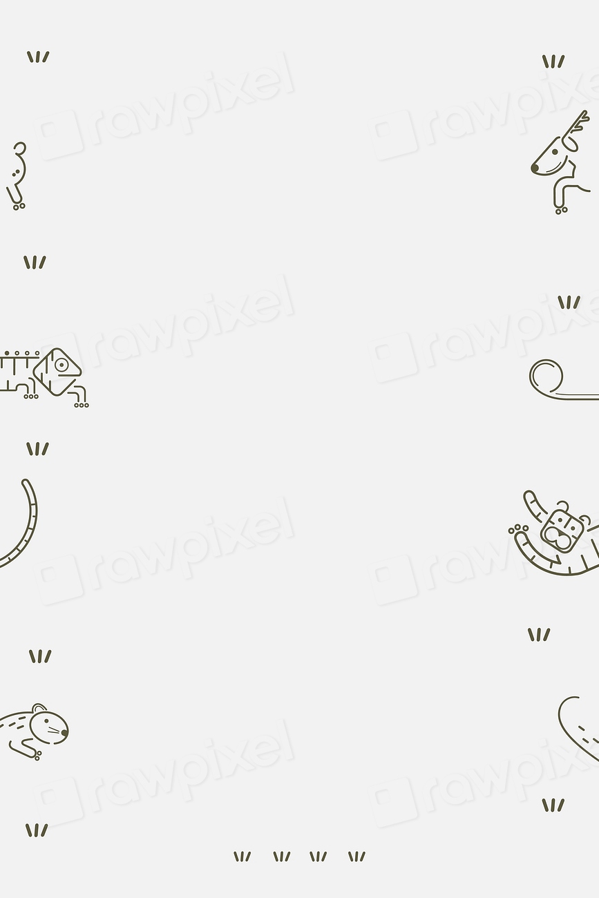 Animals pattern on a white | Premium Vector - rawpixel