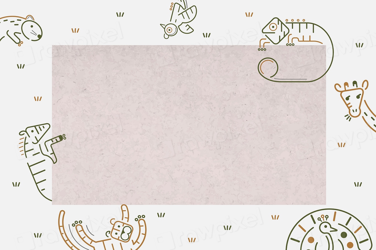 Animals pattern brown card template | Premium Vector - rawpixel