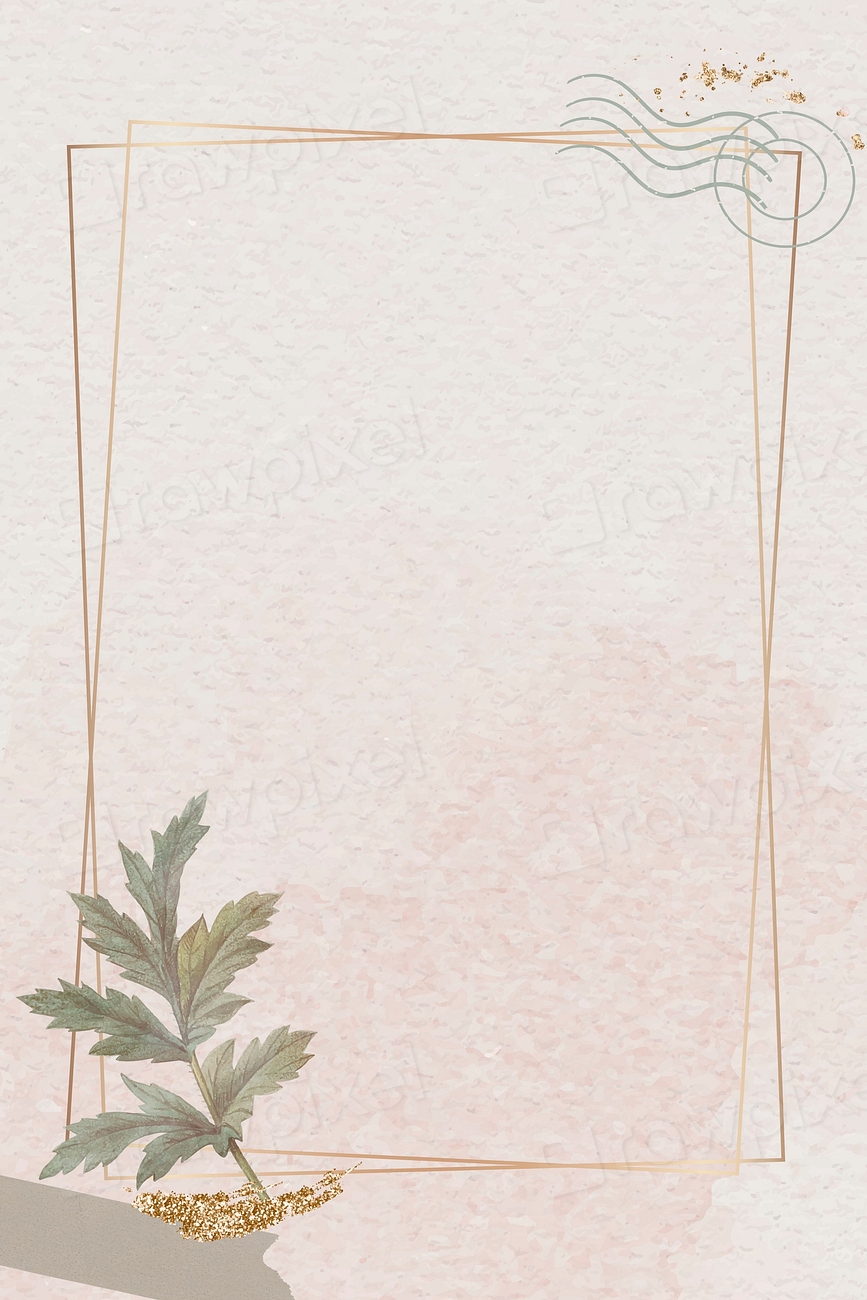 Gold frame leaf beige background | Premium Vector - rawpixel