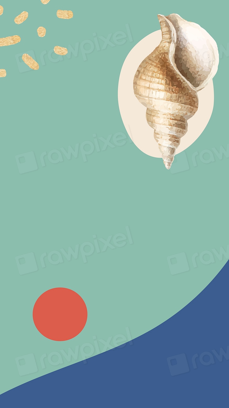 Conch shell pattern green mobile | Premium Vector - rawpixel