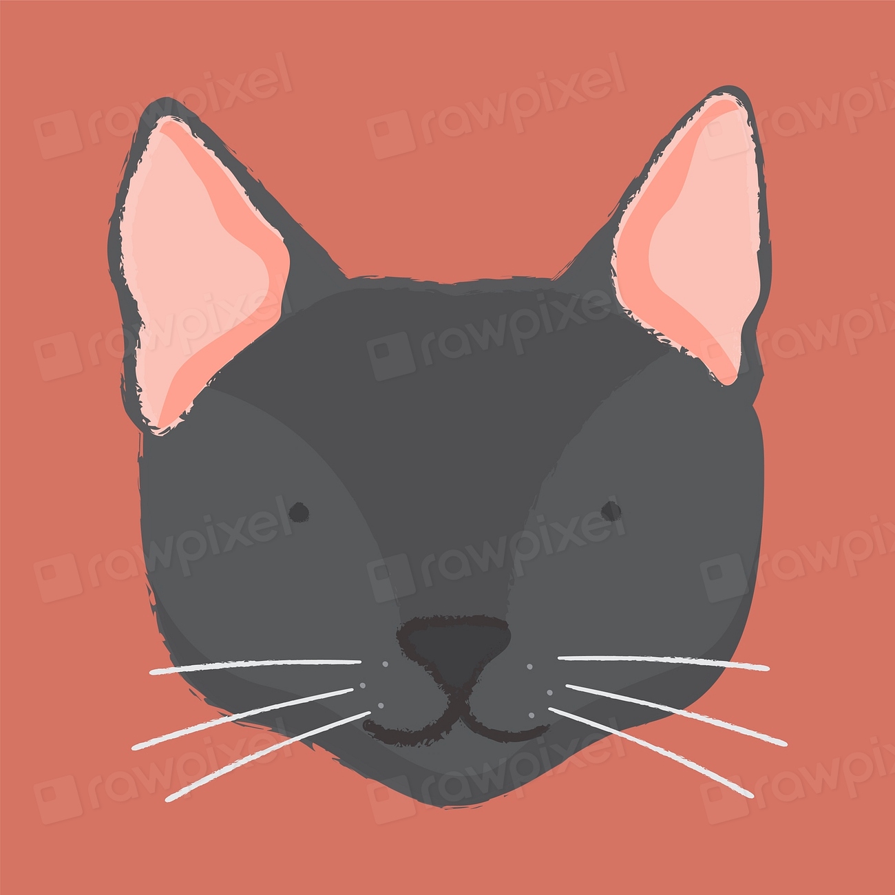 Illustration of a cat's head | Free Vector Illustration - rawpixel