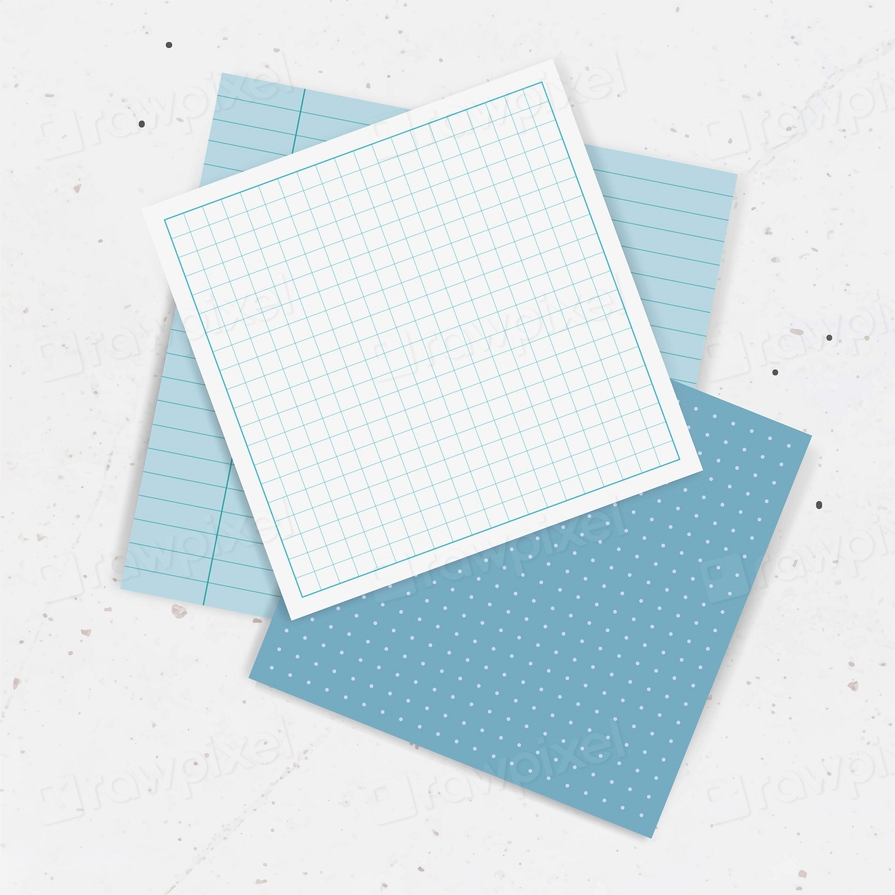 Blank blue notepaper collection vector | Free Vector - rawpixel