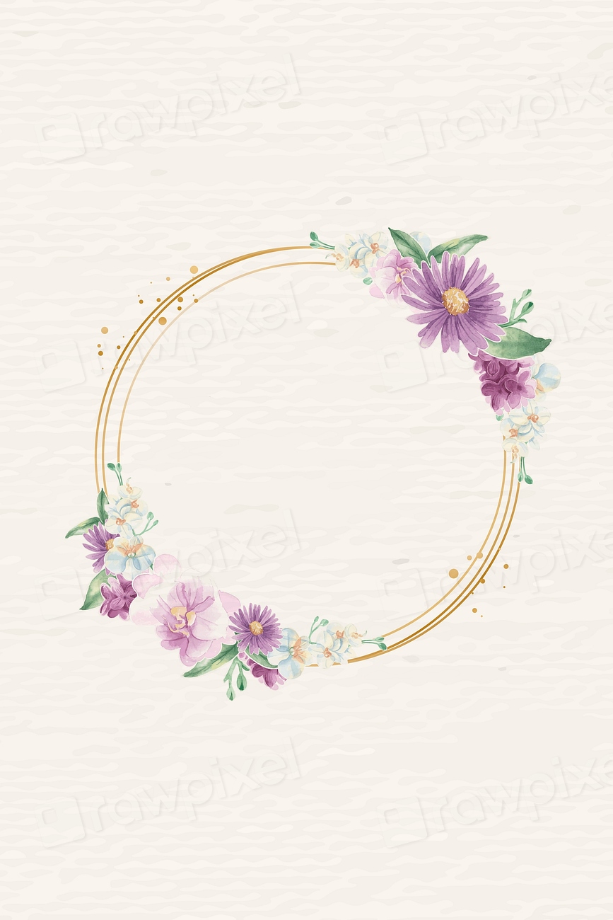 Round gold flower frame vector | Premium Vector - rawpixel