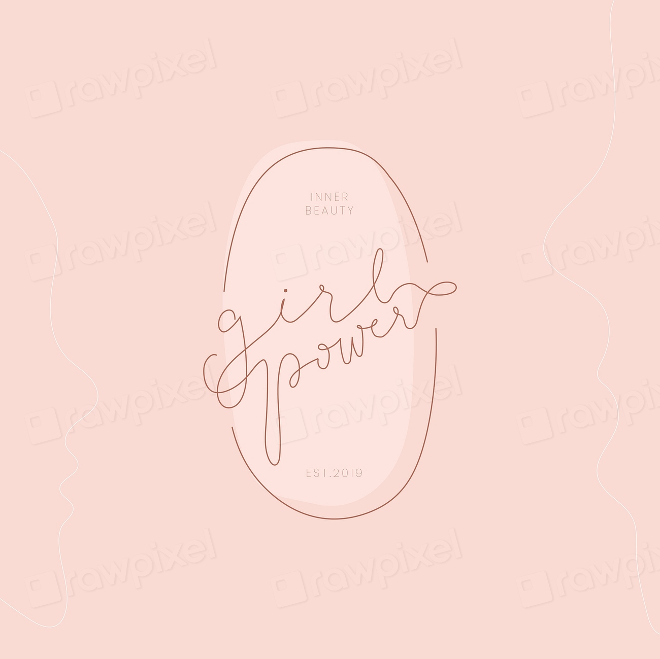 Pink girl power logo vector | Premium Vector - rawpixel
