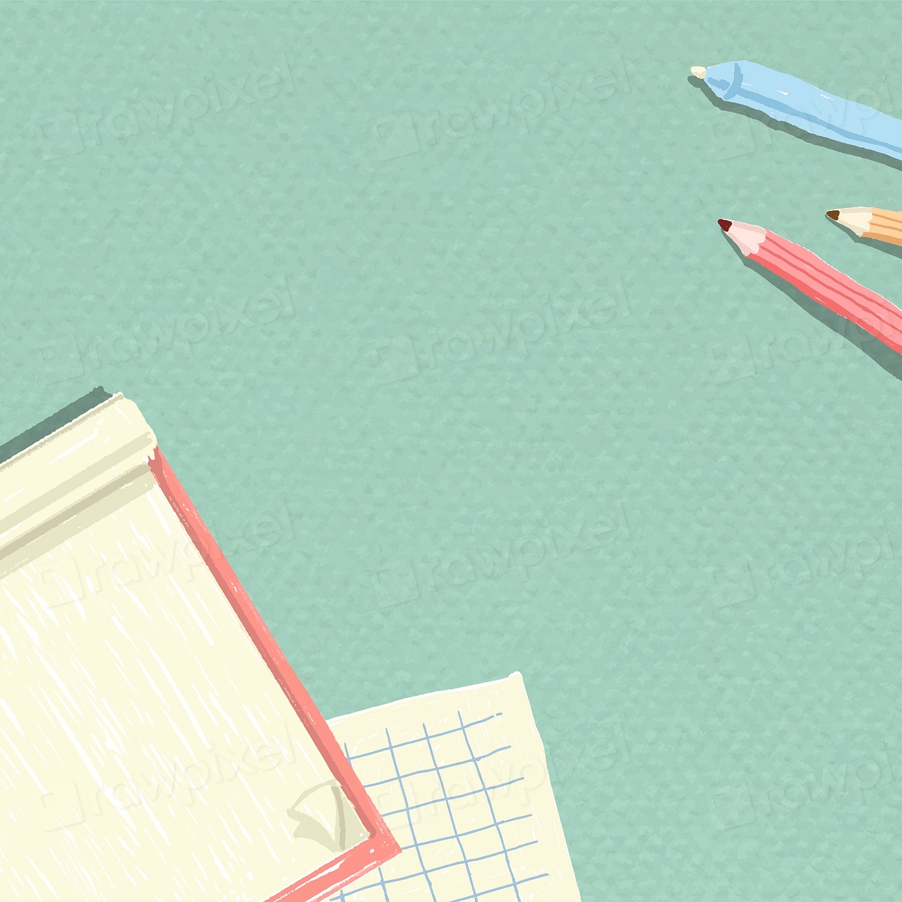 Blank notebook frame green background | Premium Vector - rawpixel