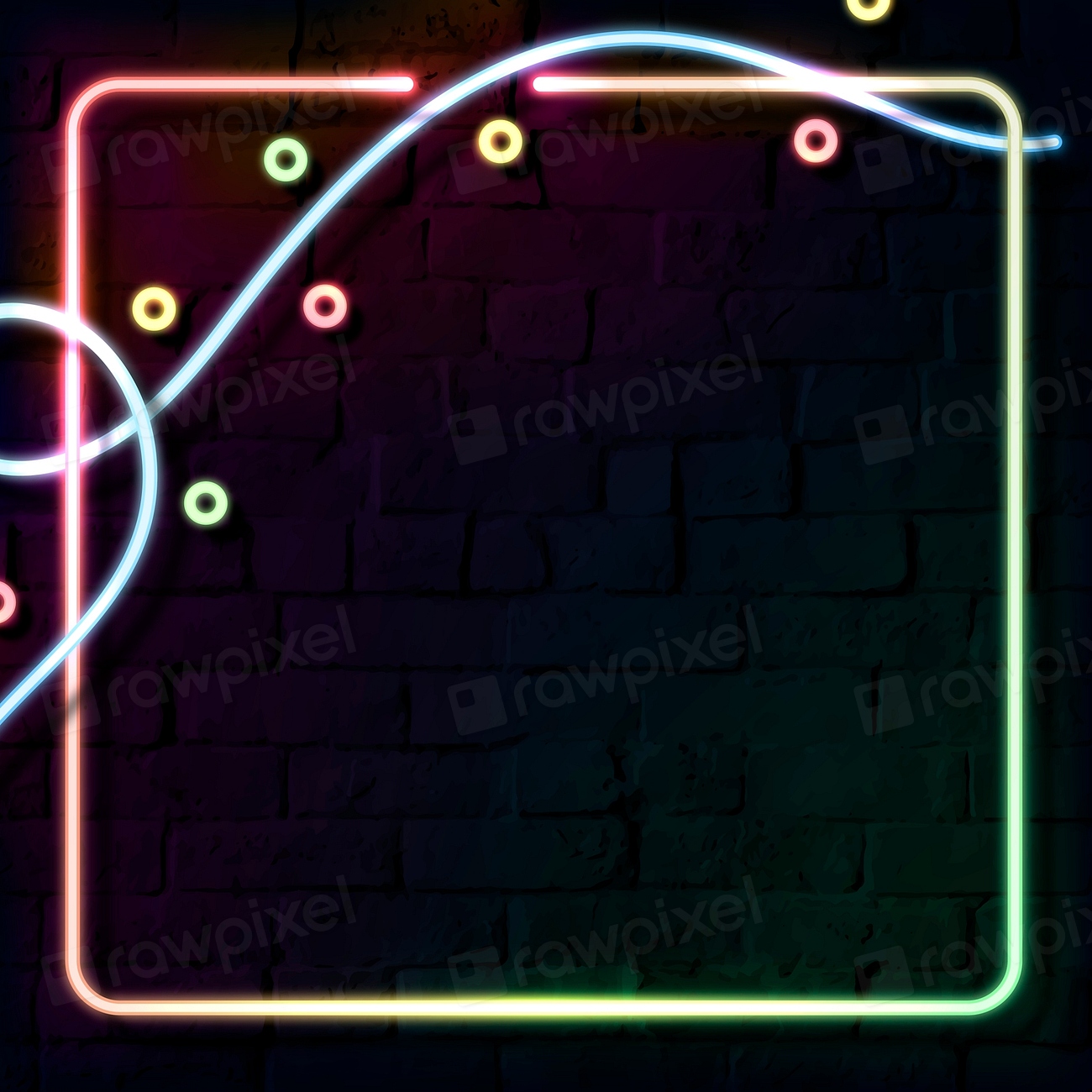 Rectangle colorful neon frame design | Premium Vector - rawpixel