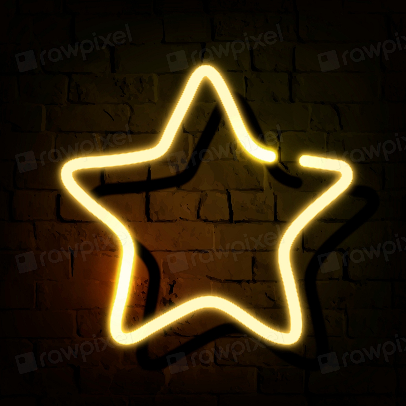 Star neon sign dark brick | Premium Vector - rawpixel