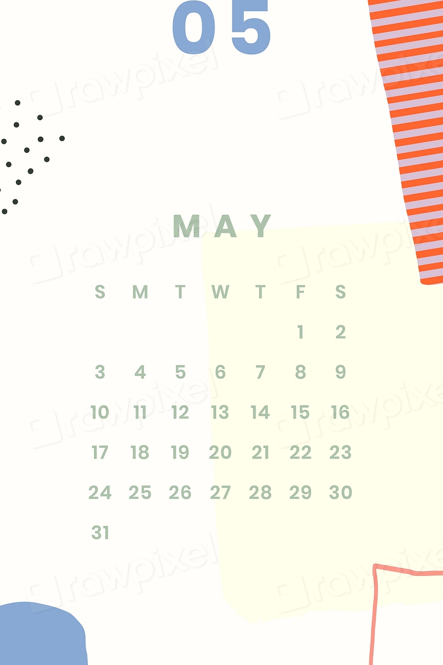 Colorful May calendar 2020 vector | Premium Vector - rawpixel