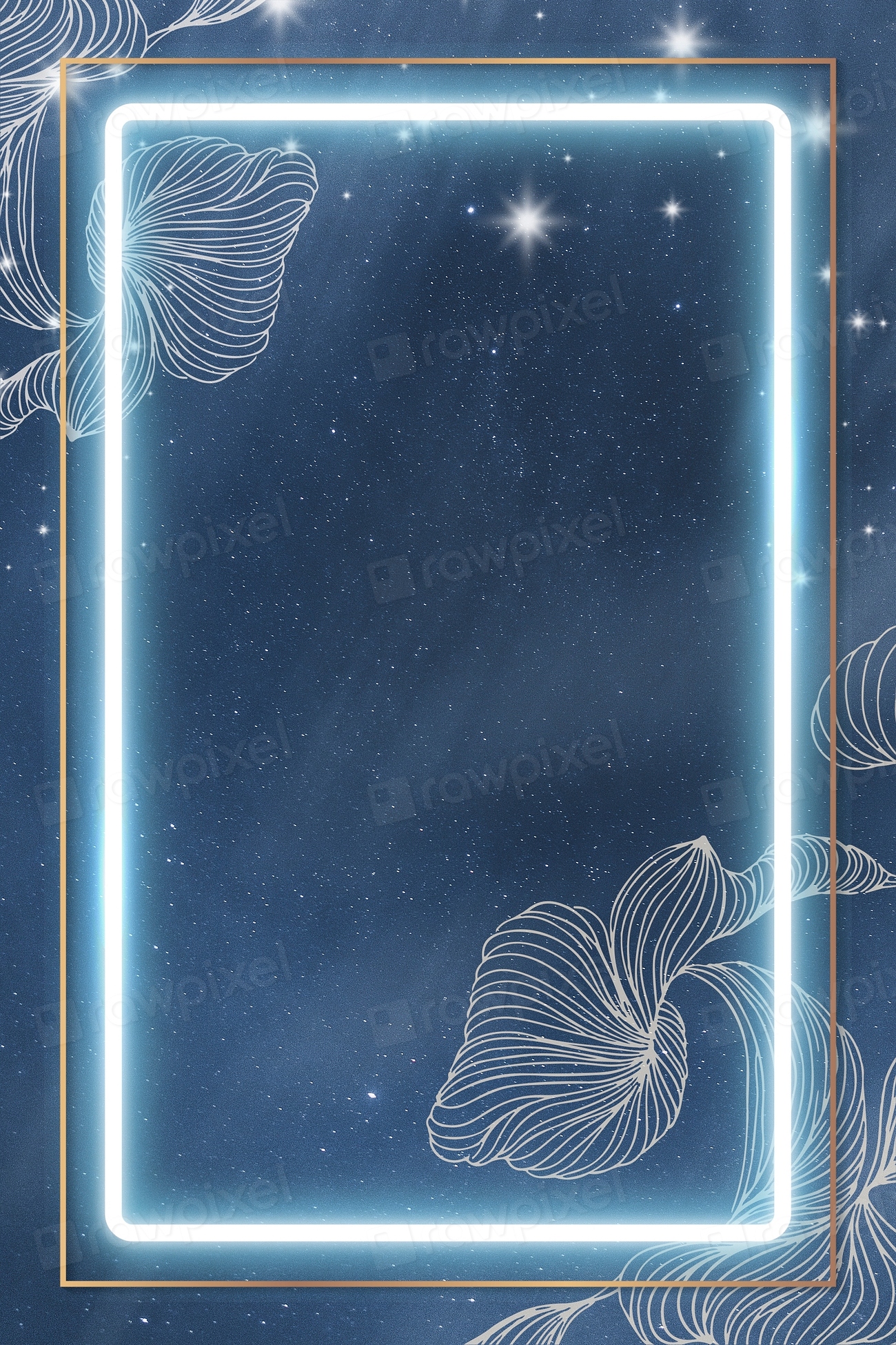 Blue vibrant rectangle frame illustration | Premium PSD - rawpixel