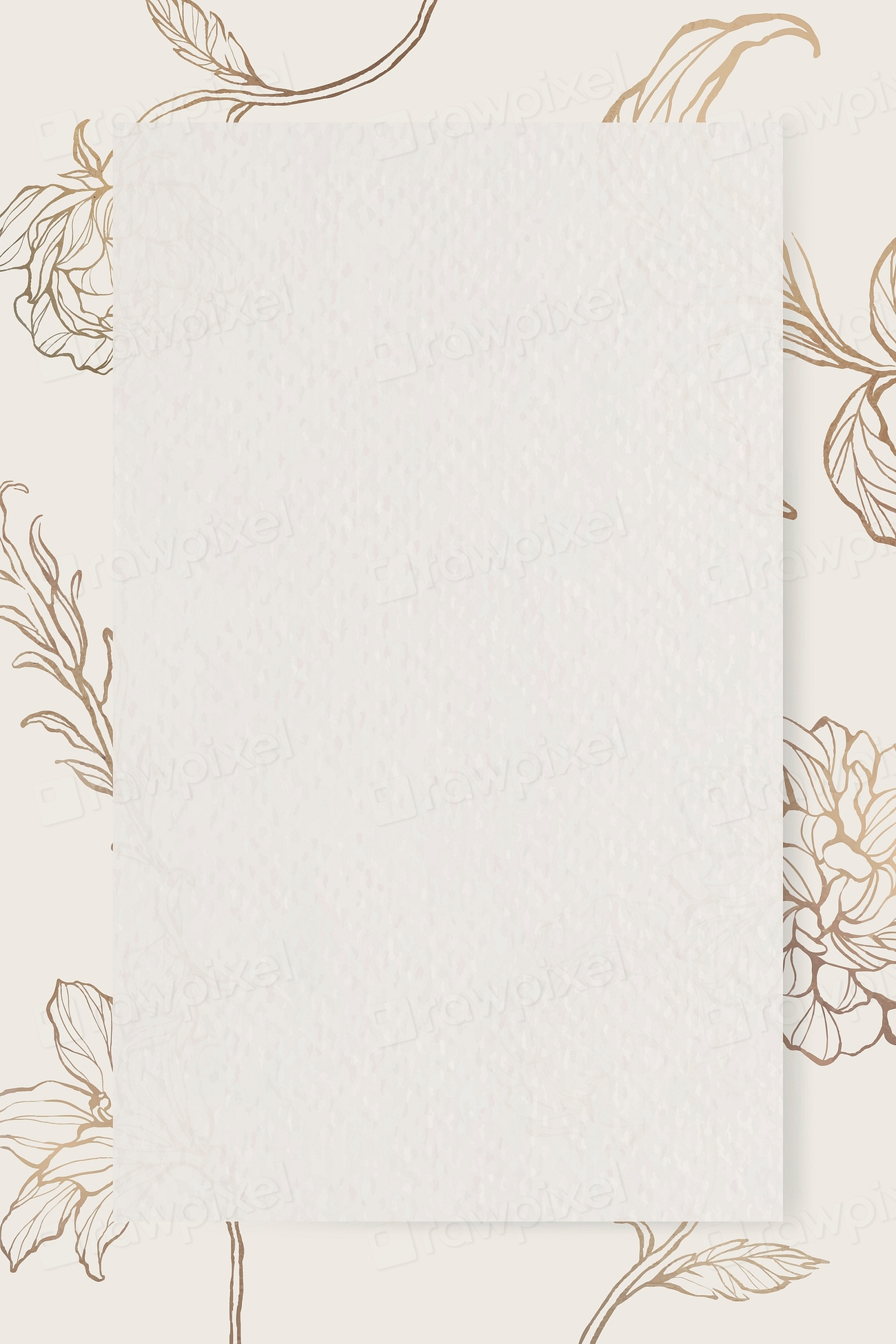 Rectangle paper floral outline background | Premium Vector - rawpixel