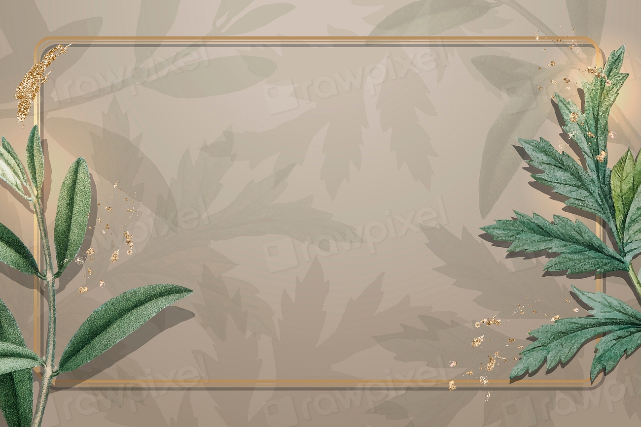 Gold frame foliage pattern background | Premium Vector - rawpixel