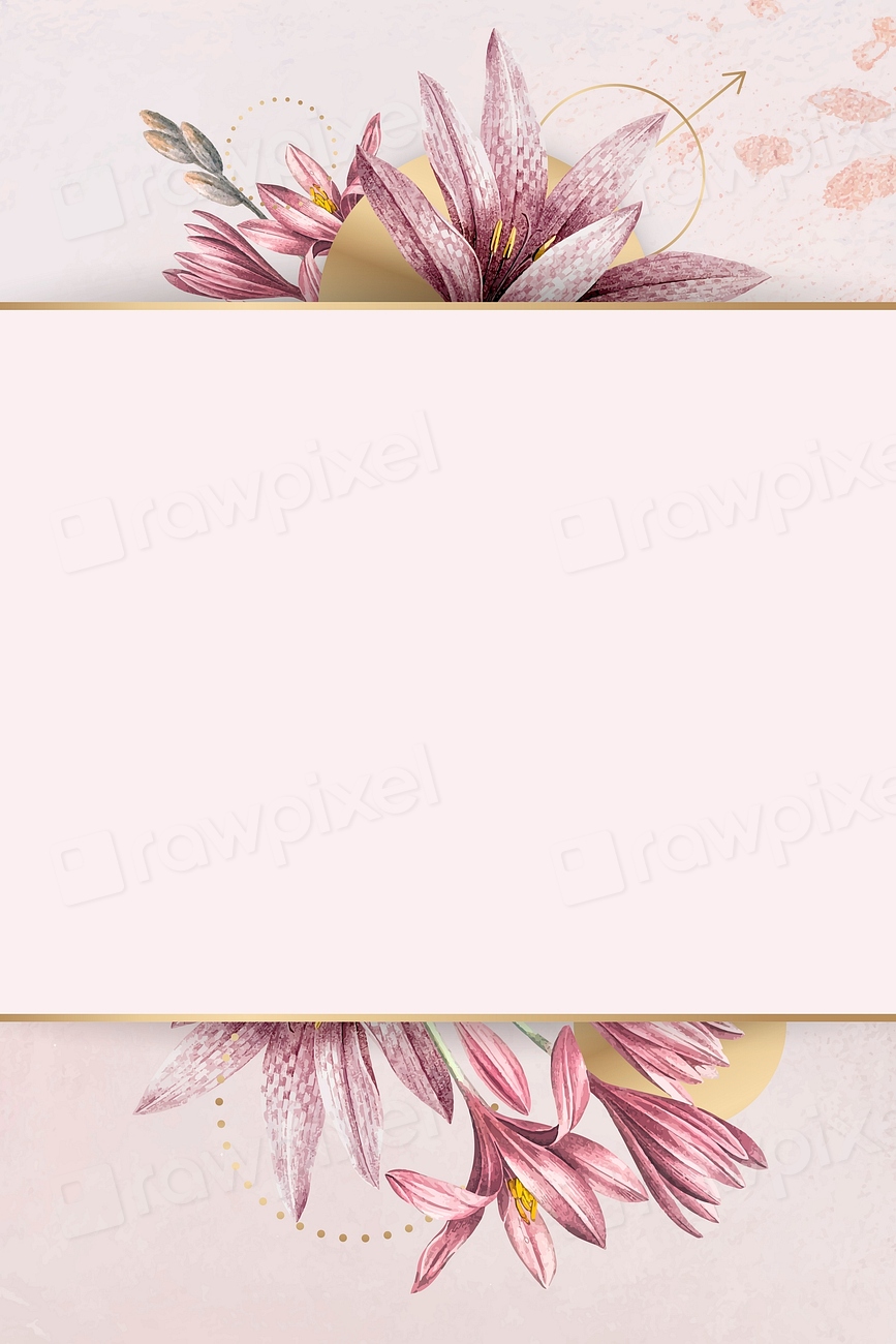 Pink amaryllis pattern gold frame | Premium Vector - rawpixel