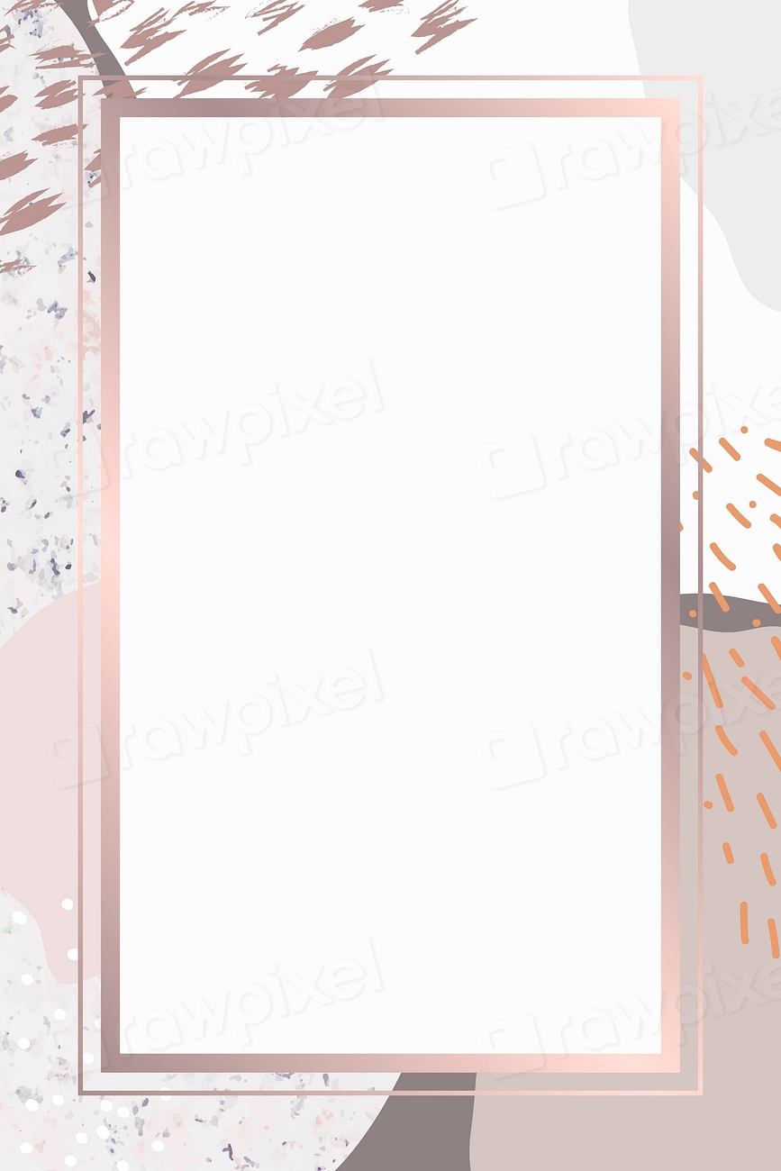Rectangle pink frame botanical Memphis | Premium Vector - rawpixel