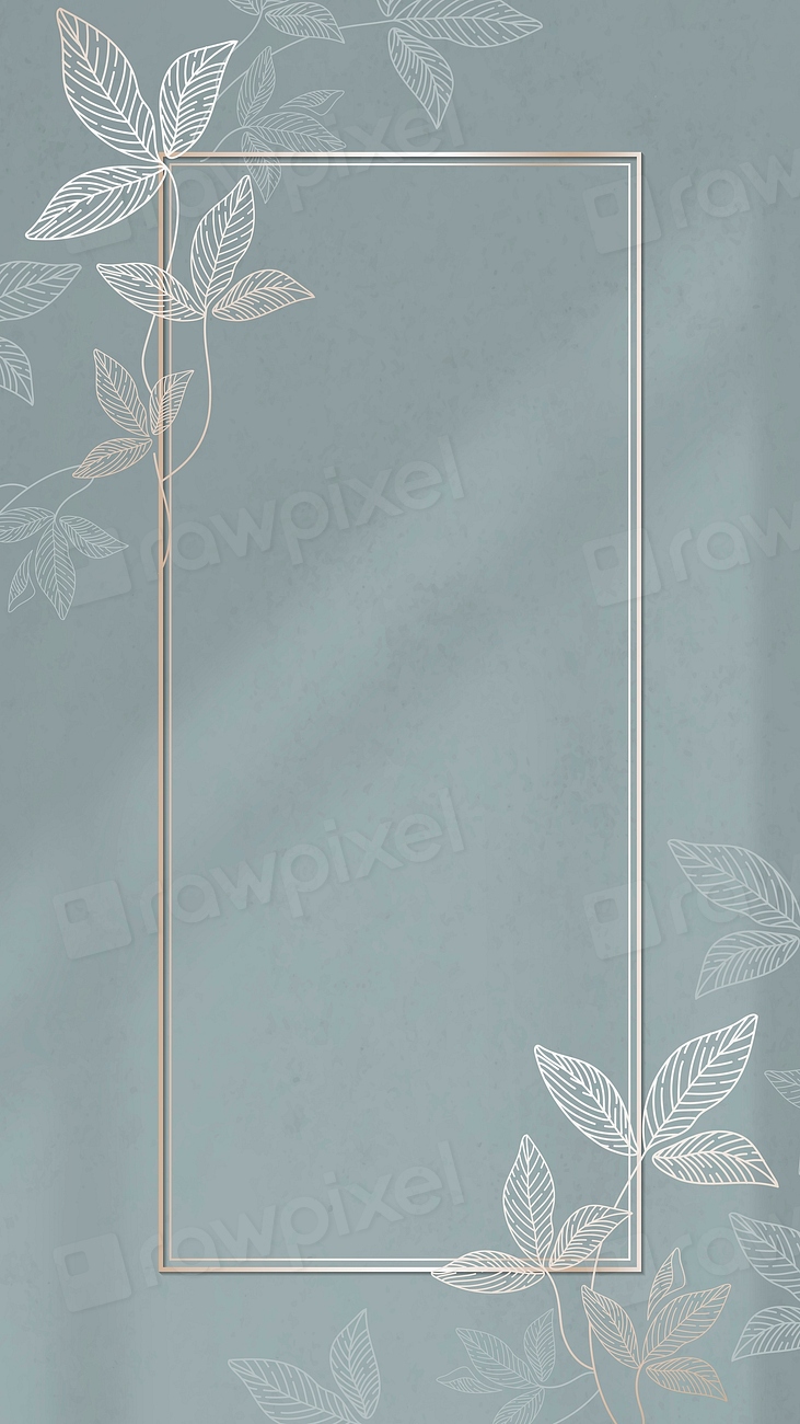 Gold frame leaf pattern mobile | Premium Vector - rawpixel