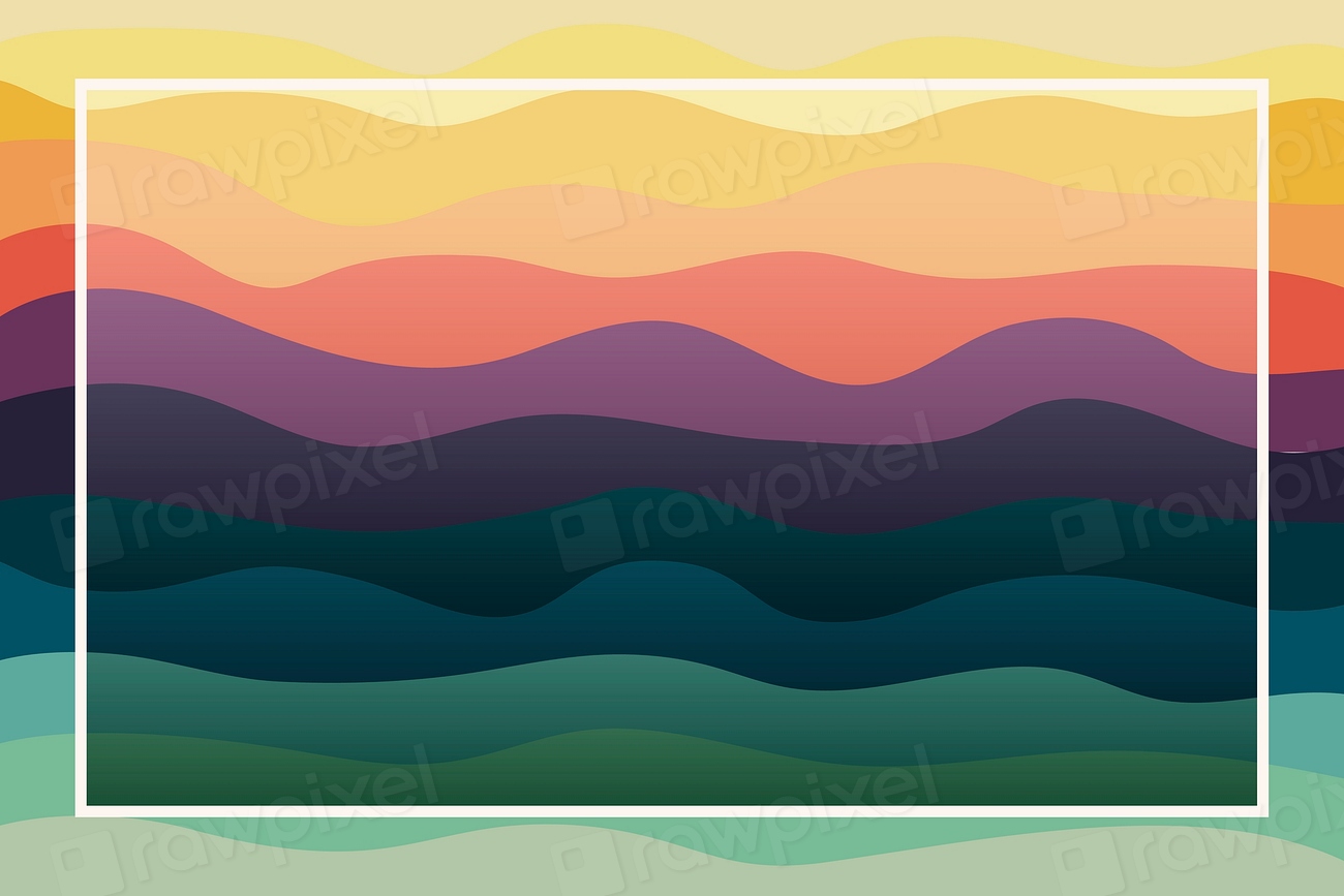 White frame colorful wave pattern | Premium Vector - rawpixel