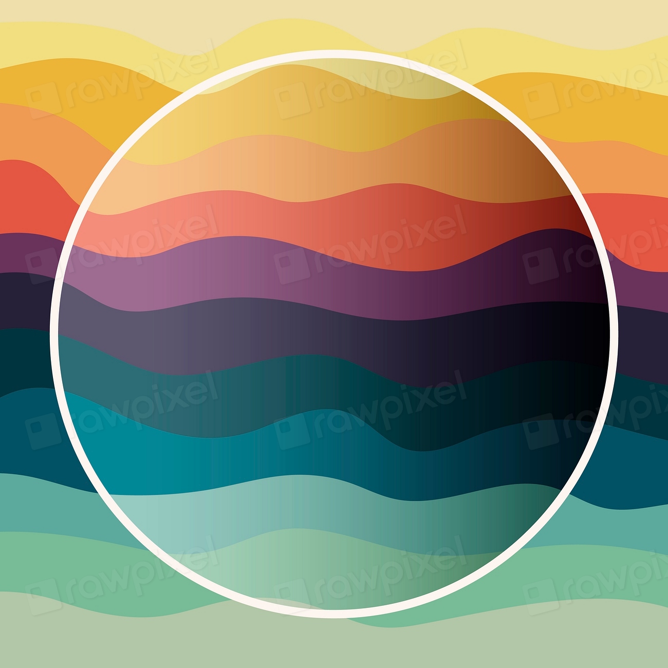 White frame colorful wave pattern | Premium Vector - rawpixel