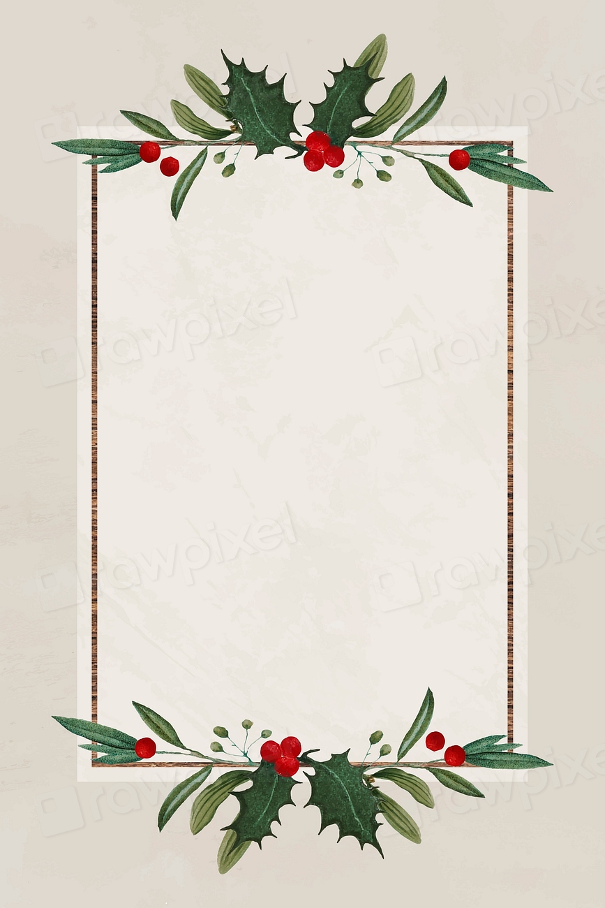 Blank festive rectangular christmas frame | Premium Vector - rawpixel