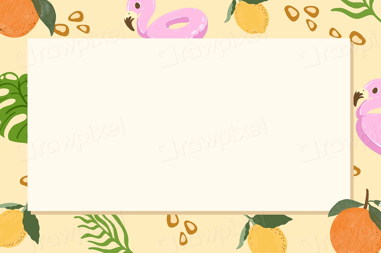 Tropical summer rectangle frame on a beige | Premium Vector - rawpixel