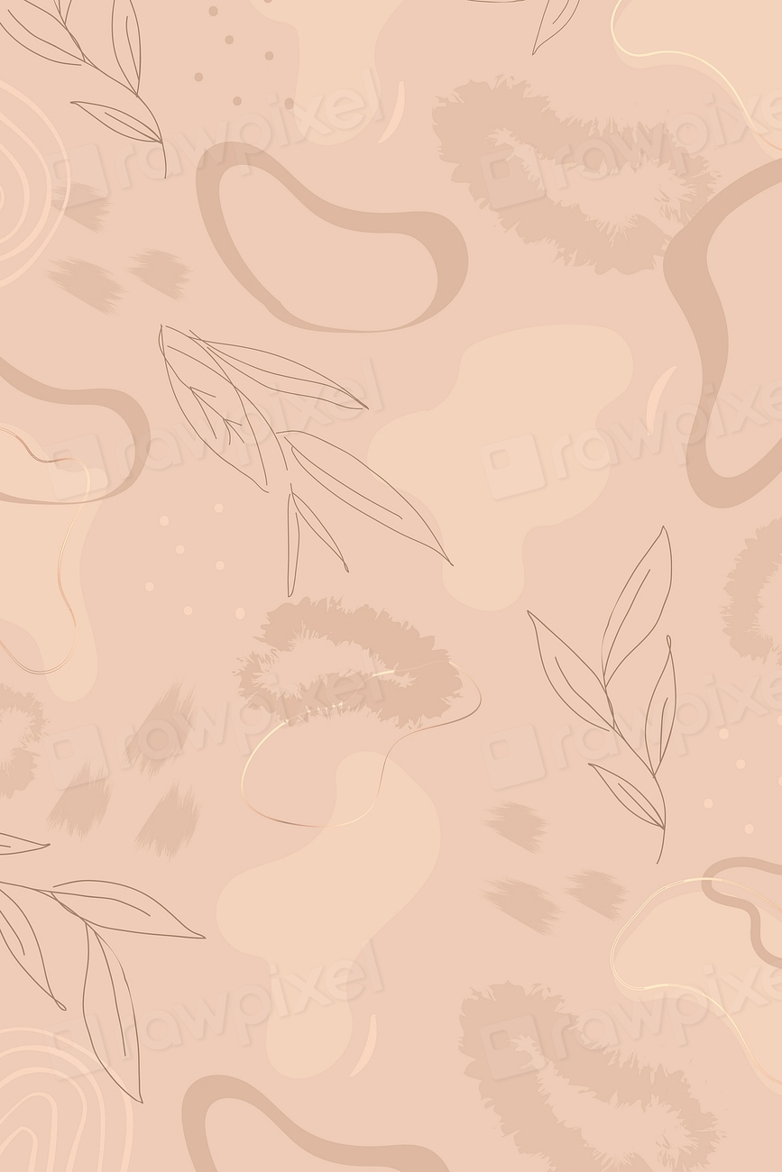 Beige botanical patterned background vector | Premium Vector - rawpixel