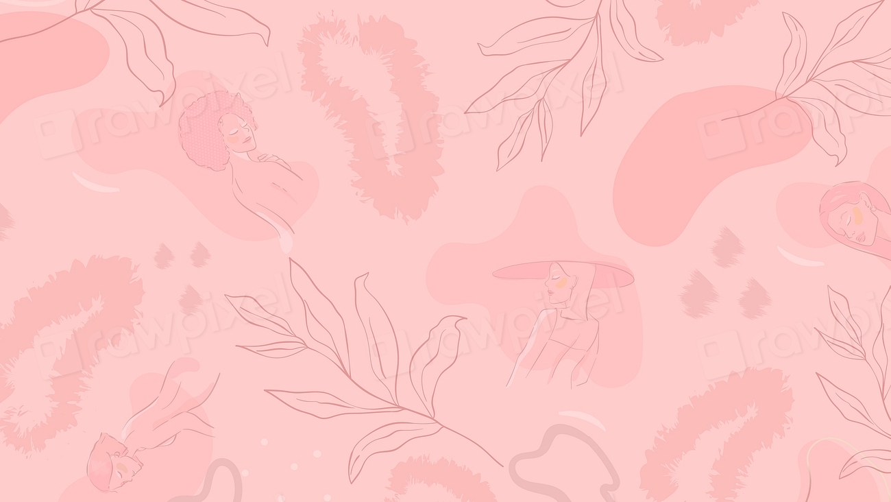 Pink botanical patterned background vector | Premium Vector - rawpixel