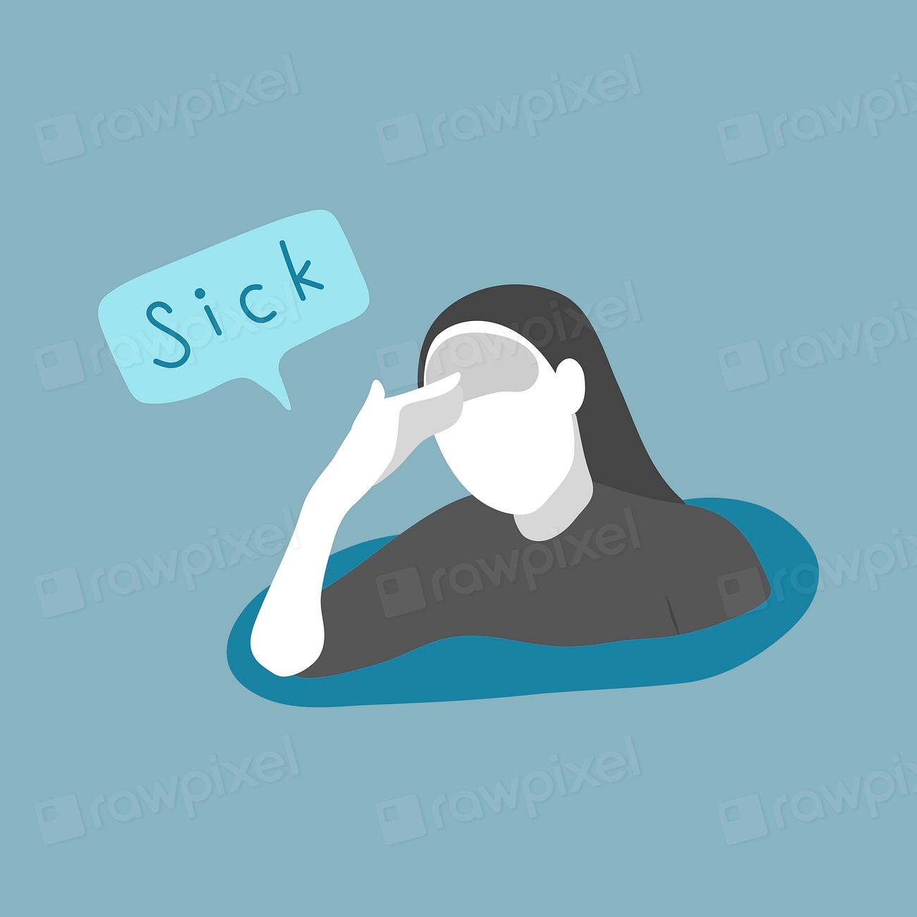 Woman feeling sick with a headache | Free Vector Illustration - rawpixel