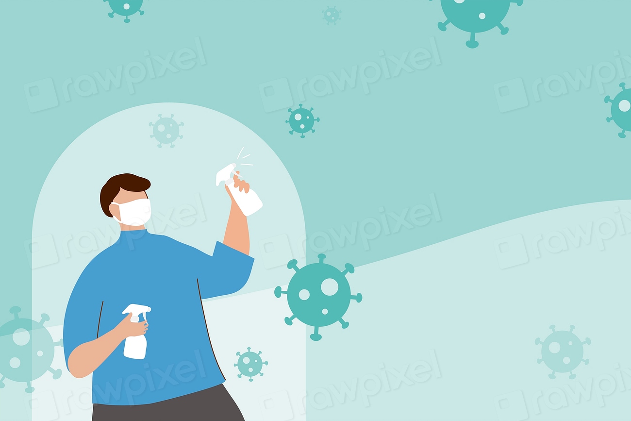 Man spraying alcohol prevent infection | Free Vector Illustration ...