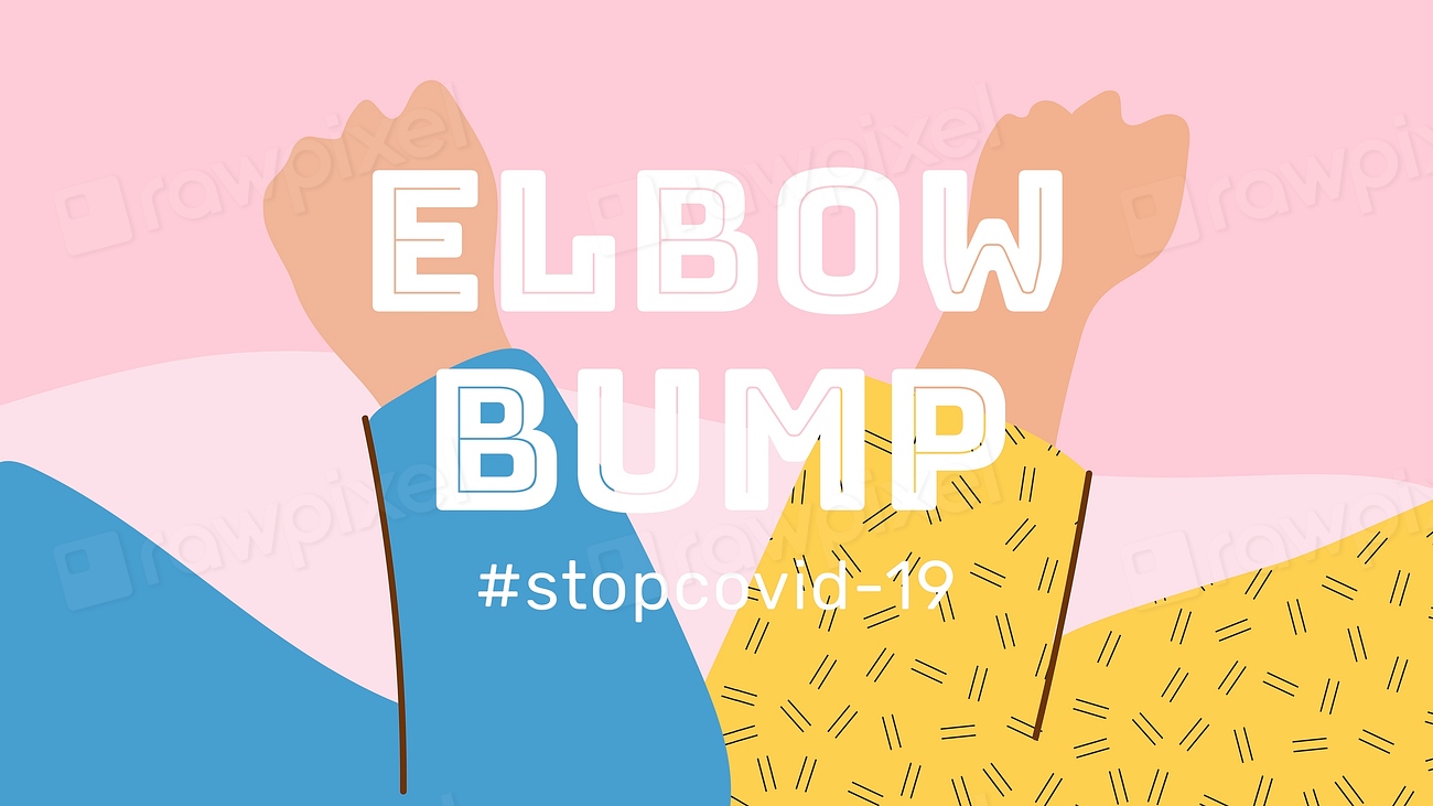 People doing the elbow bump | Premium Vector Template - rawpixel