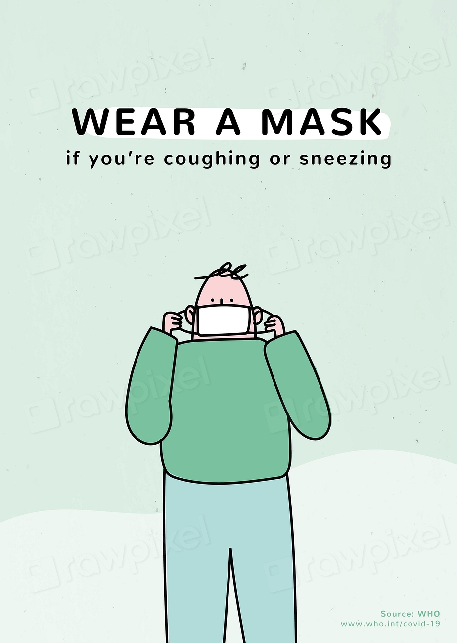 Wear a mask coronavirus pandemic | Free Vector Template - rawpixel