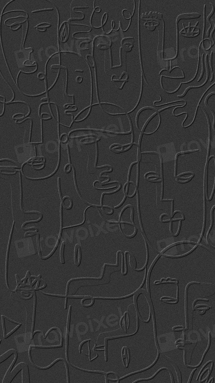 Abstract face line drawing black | Premium Photo - rawpixel