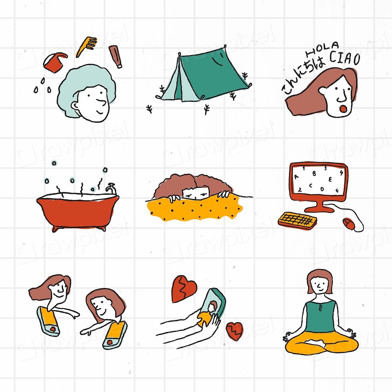 Activities home doodle style vector | Premium Vector - rawpixel