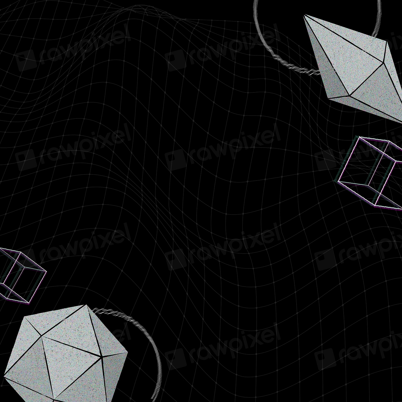 Gray geometric shapes on black | Free PSD - rawpixel