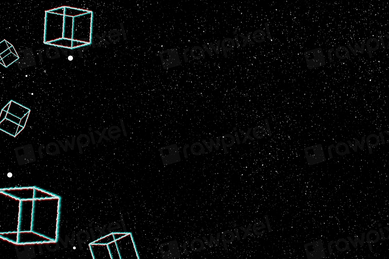 3D geometric cubes glitch effect | Premium PSD - rawpixel