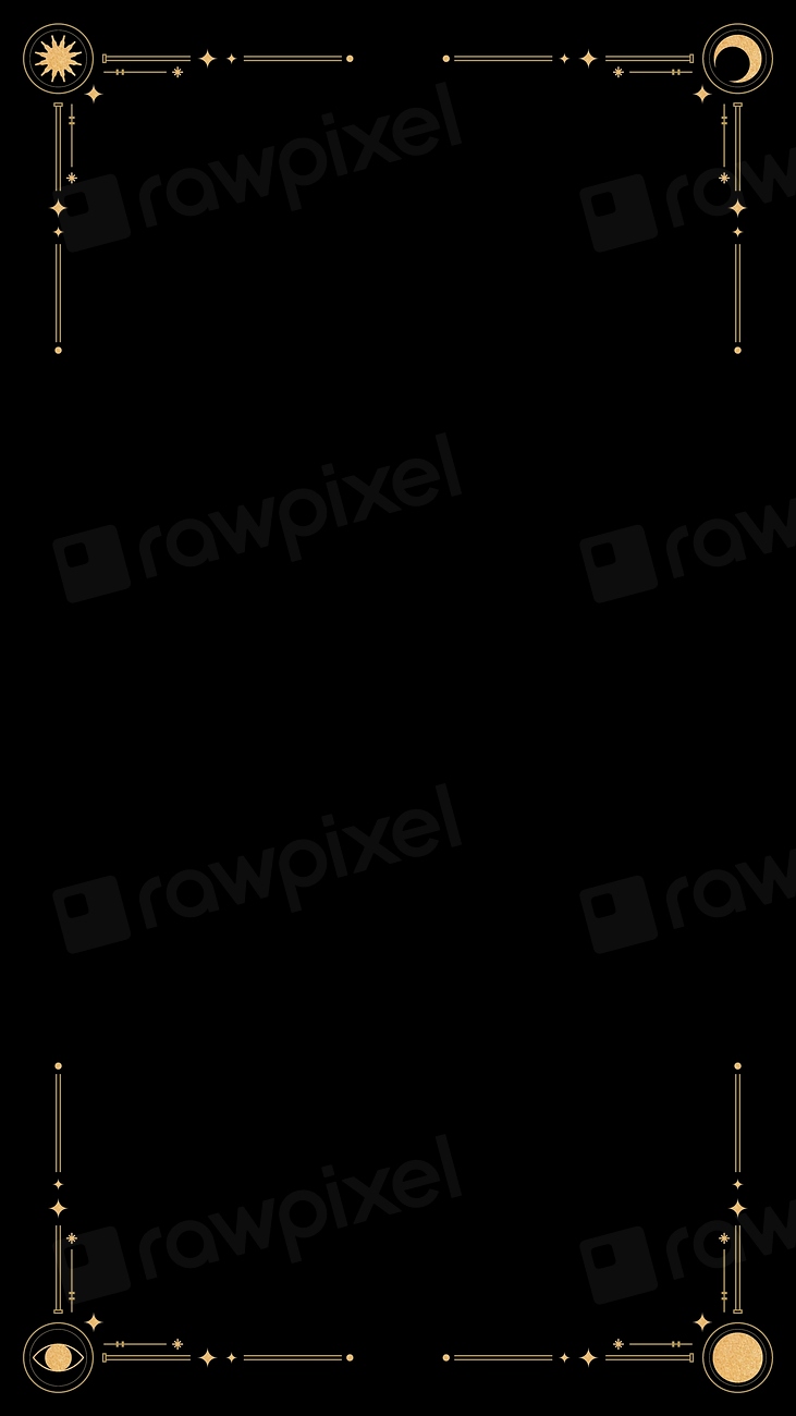 Gold moon and sun border | Premium Vector - rawpixel