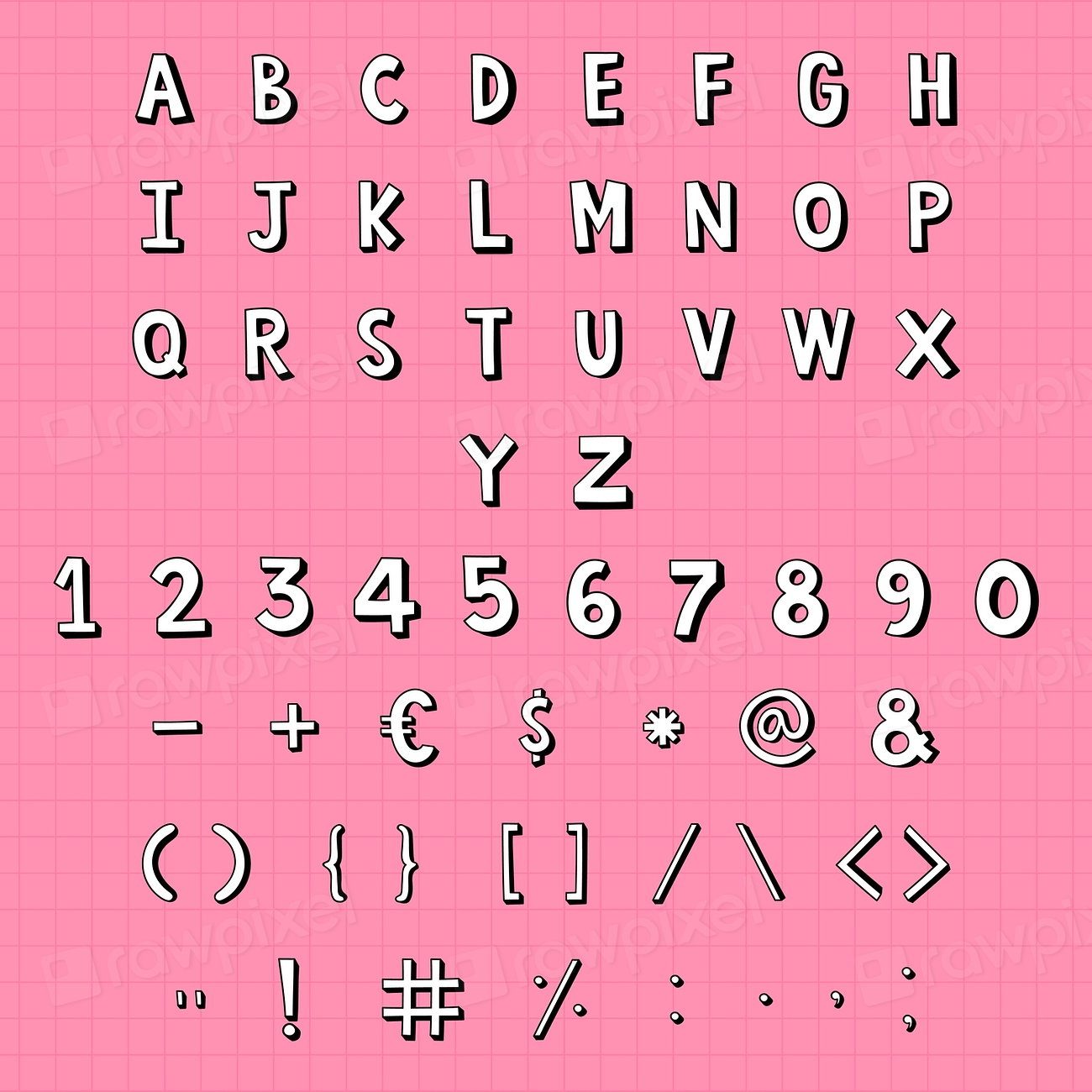 Styled alphabet and symbol set | Premium Vector - rawpixel