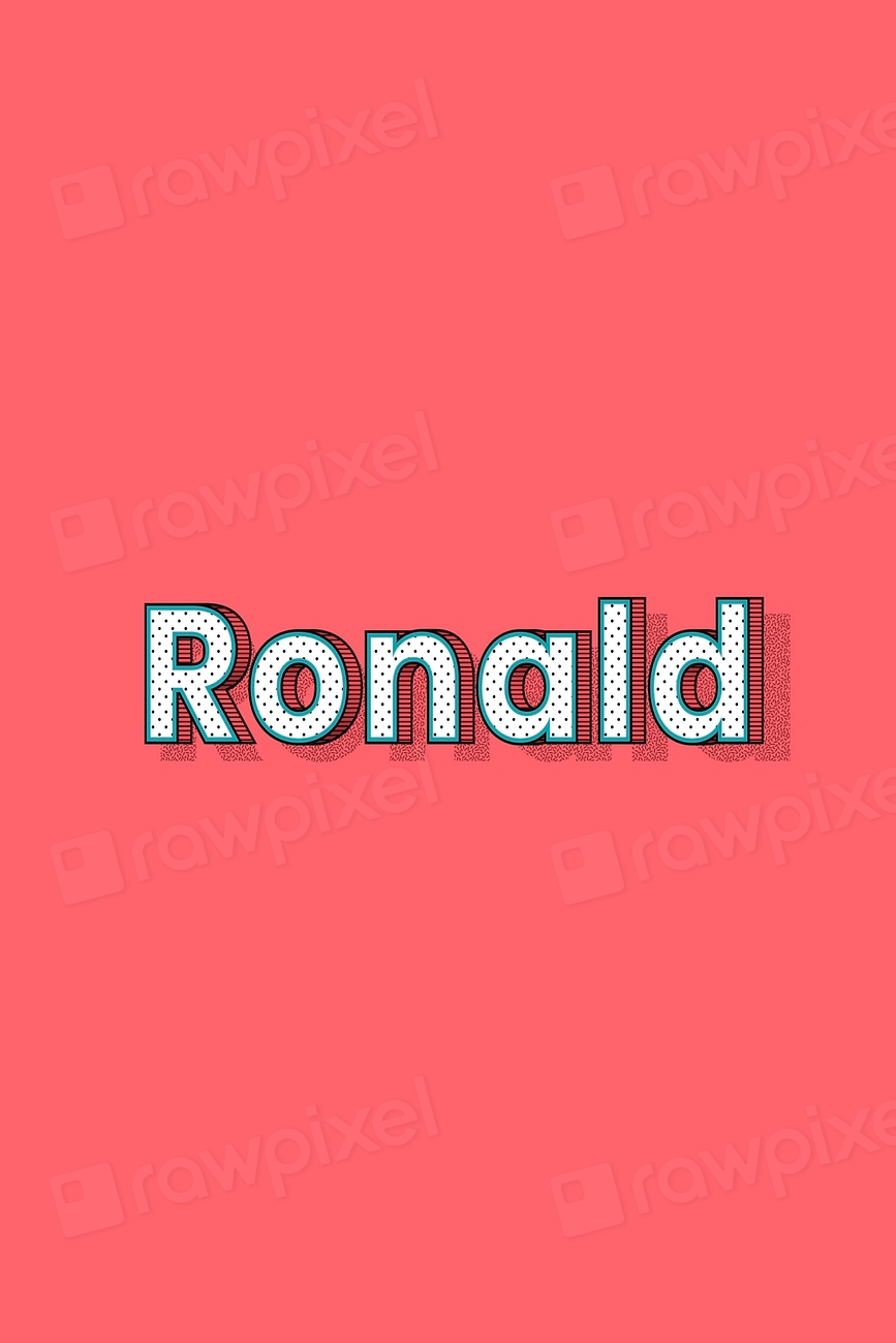 Ronald vector halftone word typography | Free Photo - rawpixel