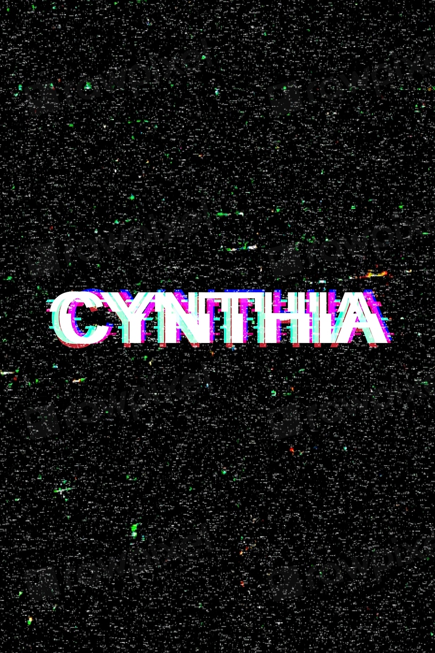 Female name Cynthia typography glitch | Free Photo - rawpixel