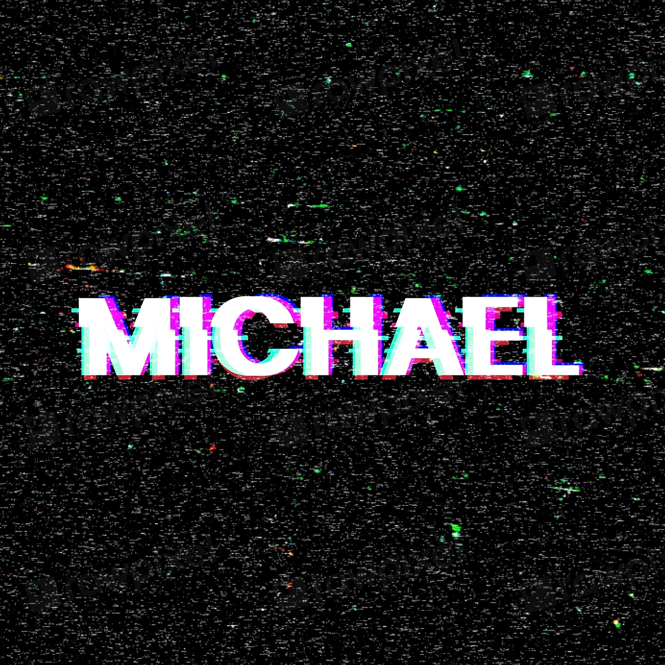 Michael name typography glitch effect | Free Photo - rawpixel