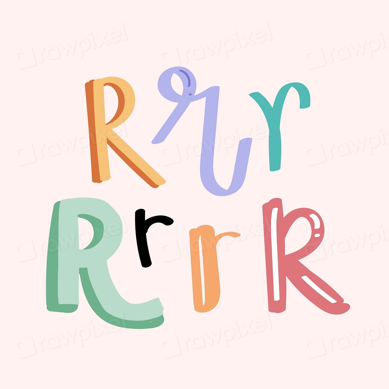 Doodle letter R typography font | Premium Vector - rawpixel