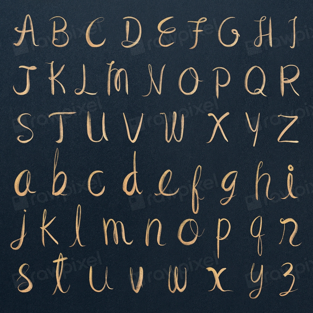Calligraphy cursive alphabet psd set | Premium PSD - rawpixel