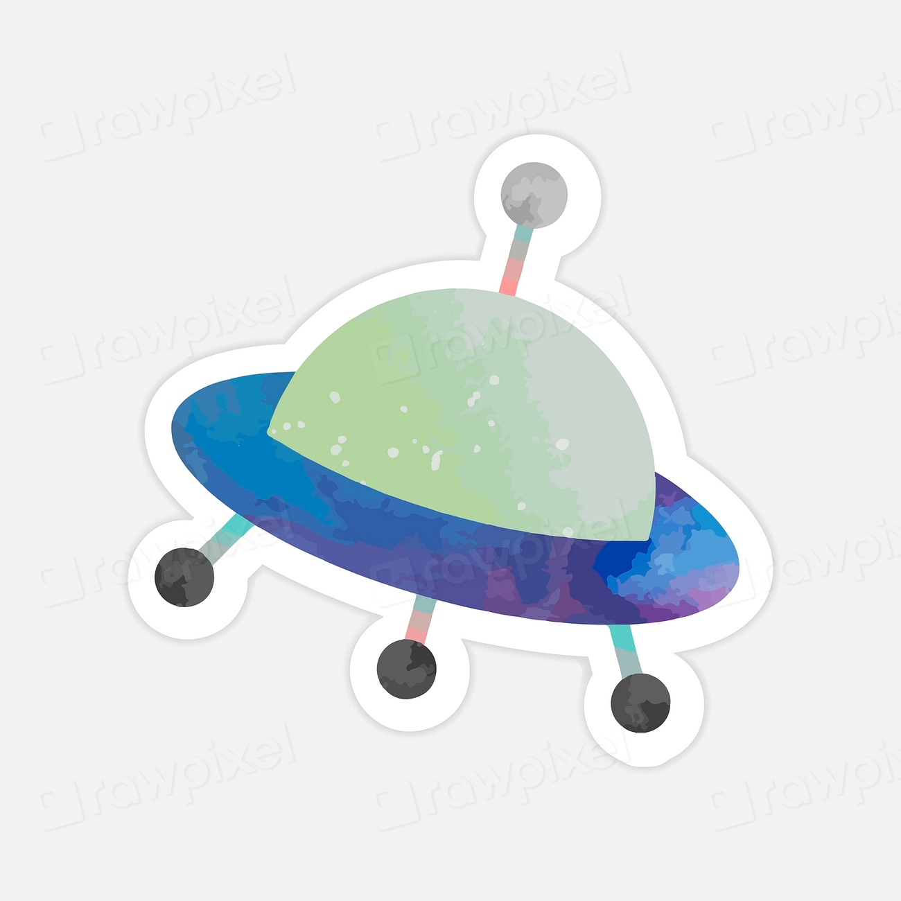Colorful UFO isolated background vector | Premium Vector - rawpixel