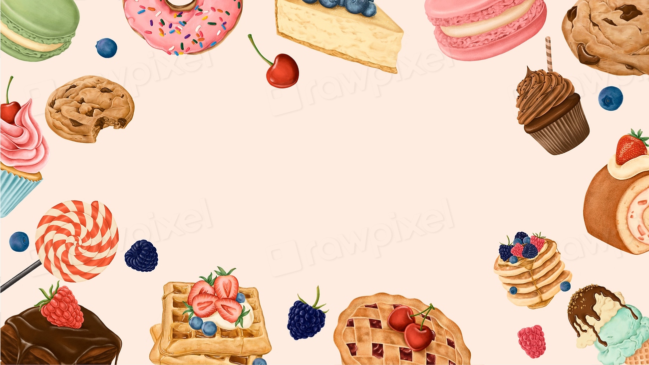 Candy and dessert decorated frame | Premium PSD - rawpixel