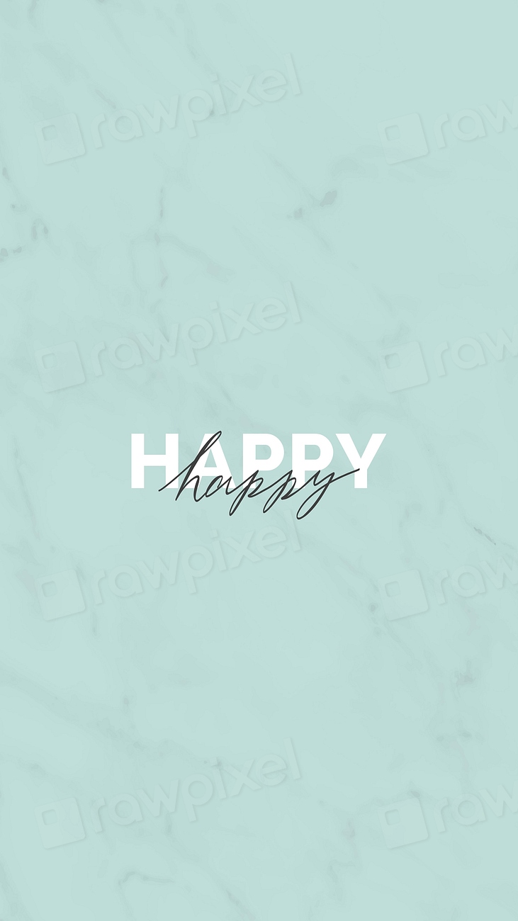 Happy typography green background mobile | Premium Vector - rawpixel