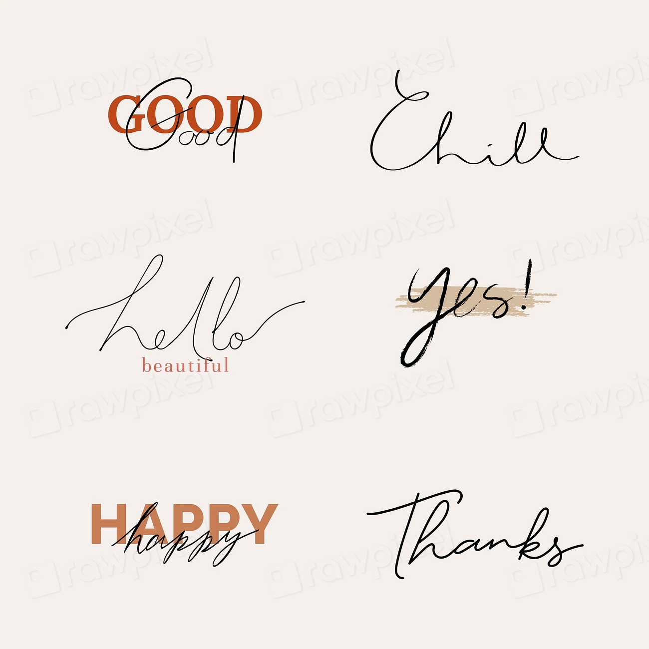 Motivational words minimal handwritten typography | Premium Vector ...