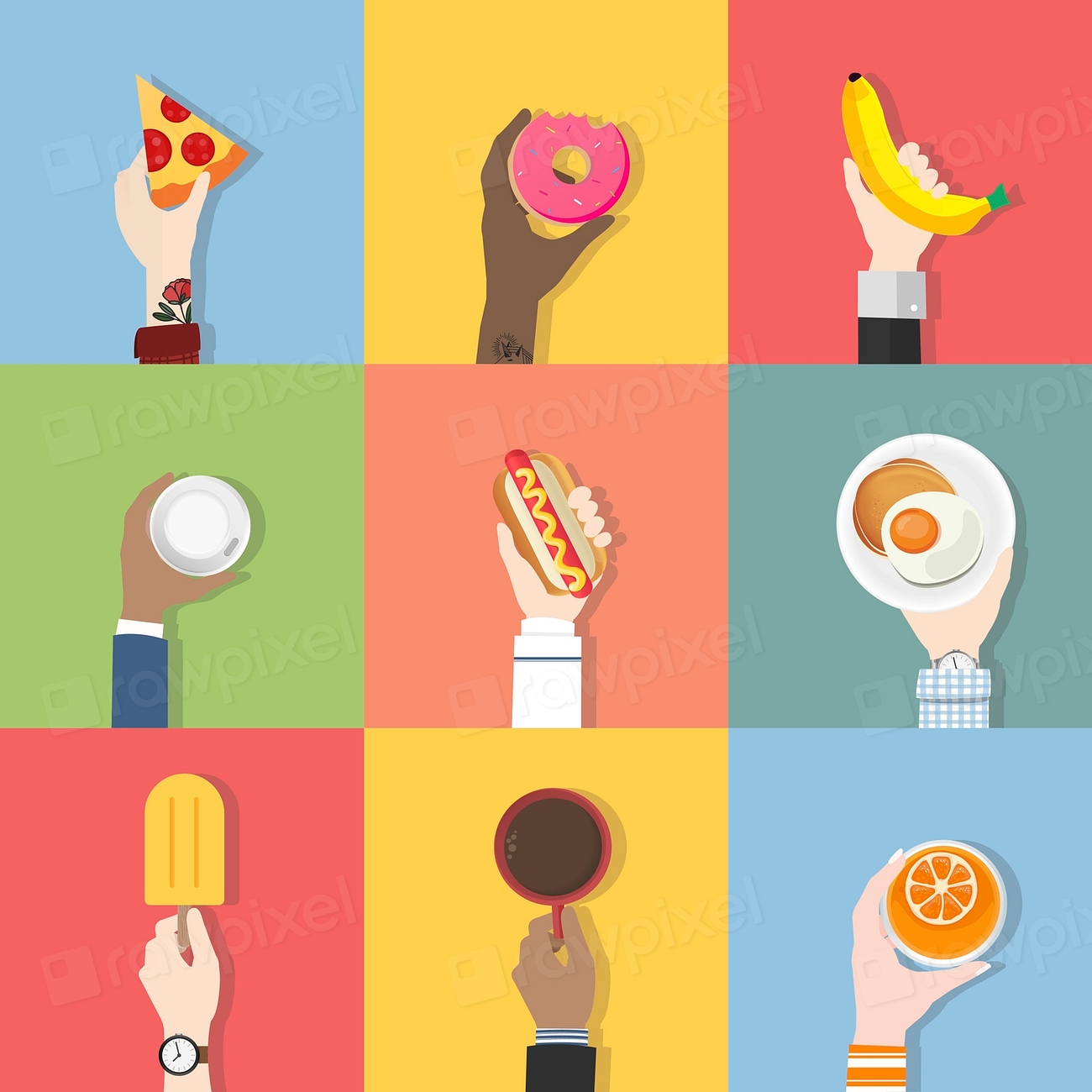 Collection of food vectors | Free Vector - rawpixel