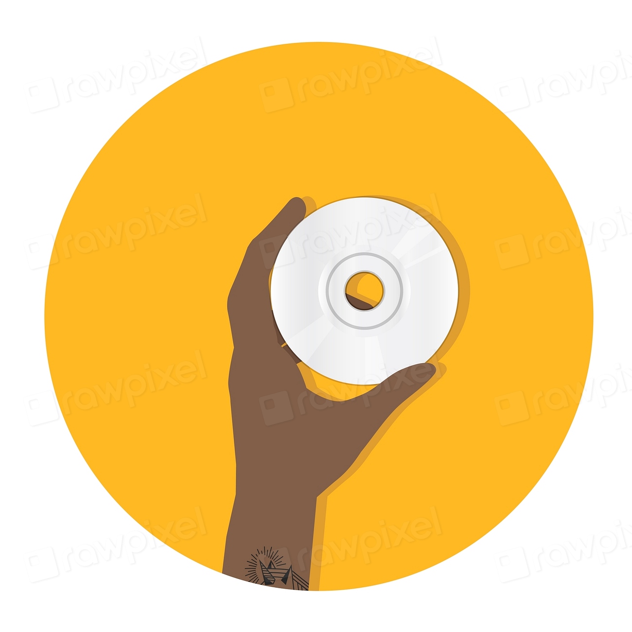 Illustration hand holding disc | Premium Vector - rawpixel