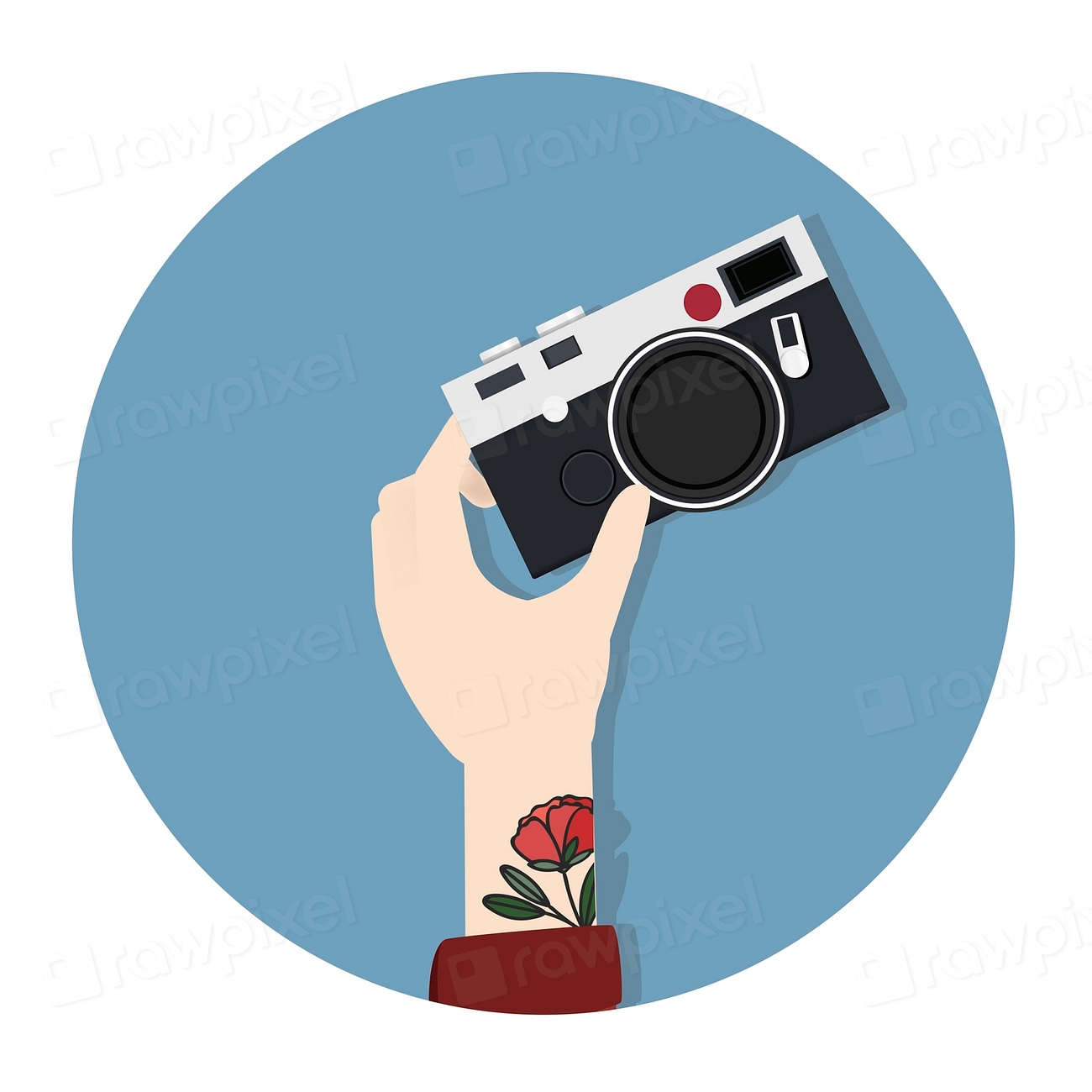 Illustration of hand holding camera | Premium Vector - rawpixel