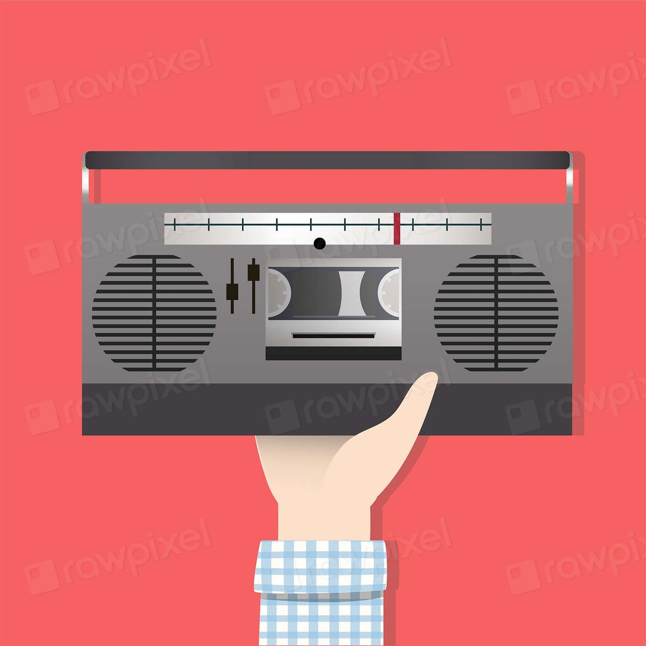 Illustration of hand holding radio | Free Vector - rawpixel